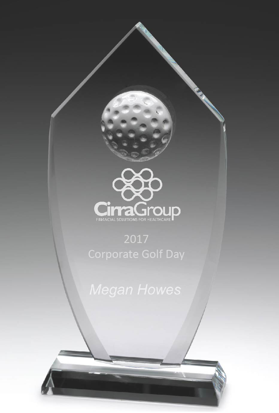 WC219 Glass Golf Trophy - RECOGNIZEME Trophies and Medals