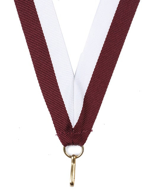 KK11 Maroon-White Medal Ribbon - RECOGNIZEME Trophies and Medals