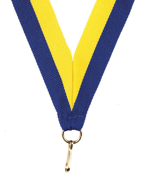 KK14 Yellow-Royal Blue Medal Ribbon - RECOGNIZEME Trophies and Medals