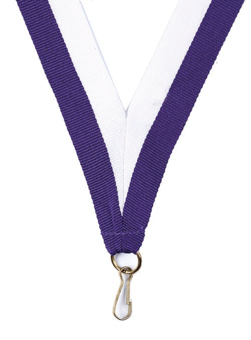 KK47 Purple-White Medal Ribbon - RECOGNIZEME Trophies and Medals